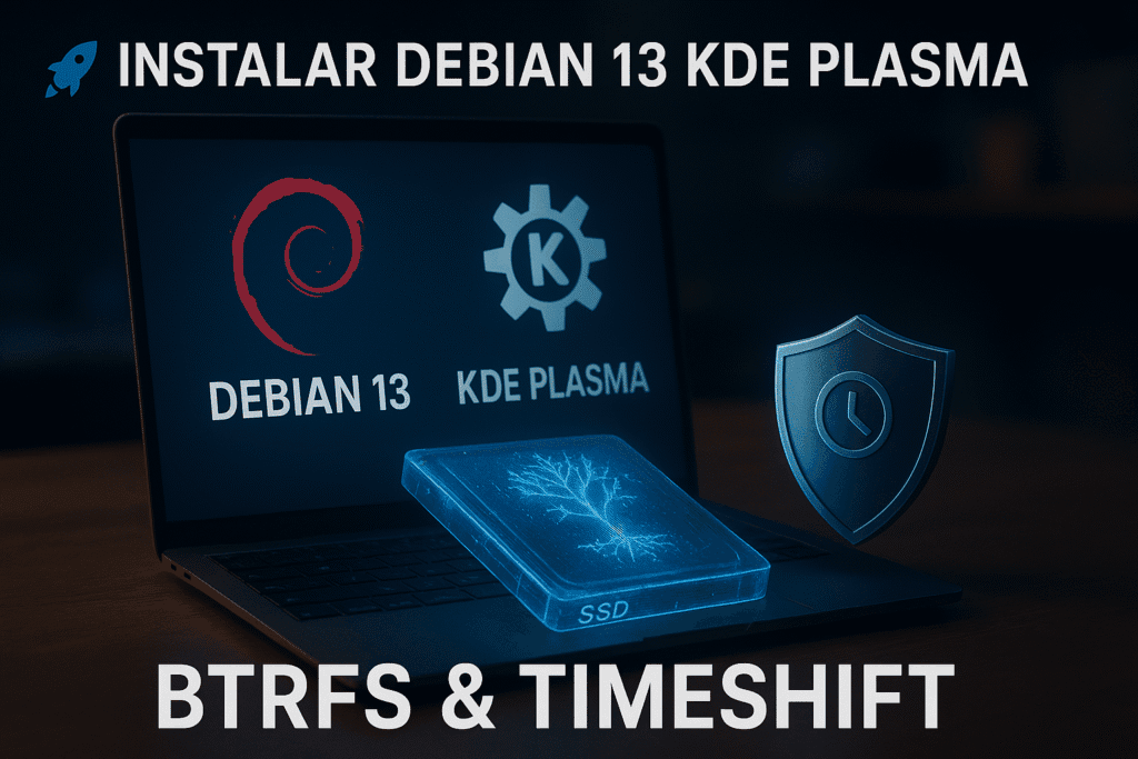 Cómo Instalar Debian 13 KDE Plasma con BTRFS y Timeshift para Máxima Seguridad - Soplos Linux